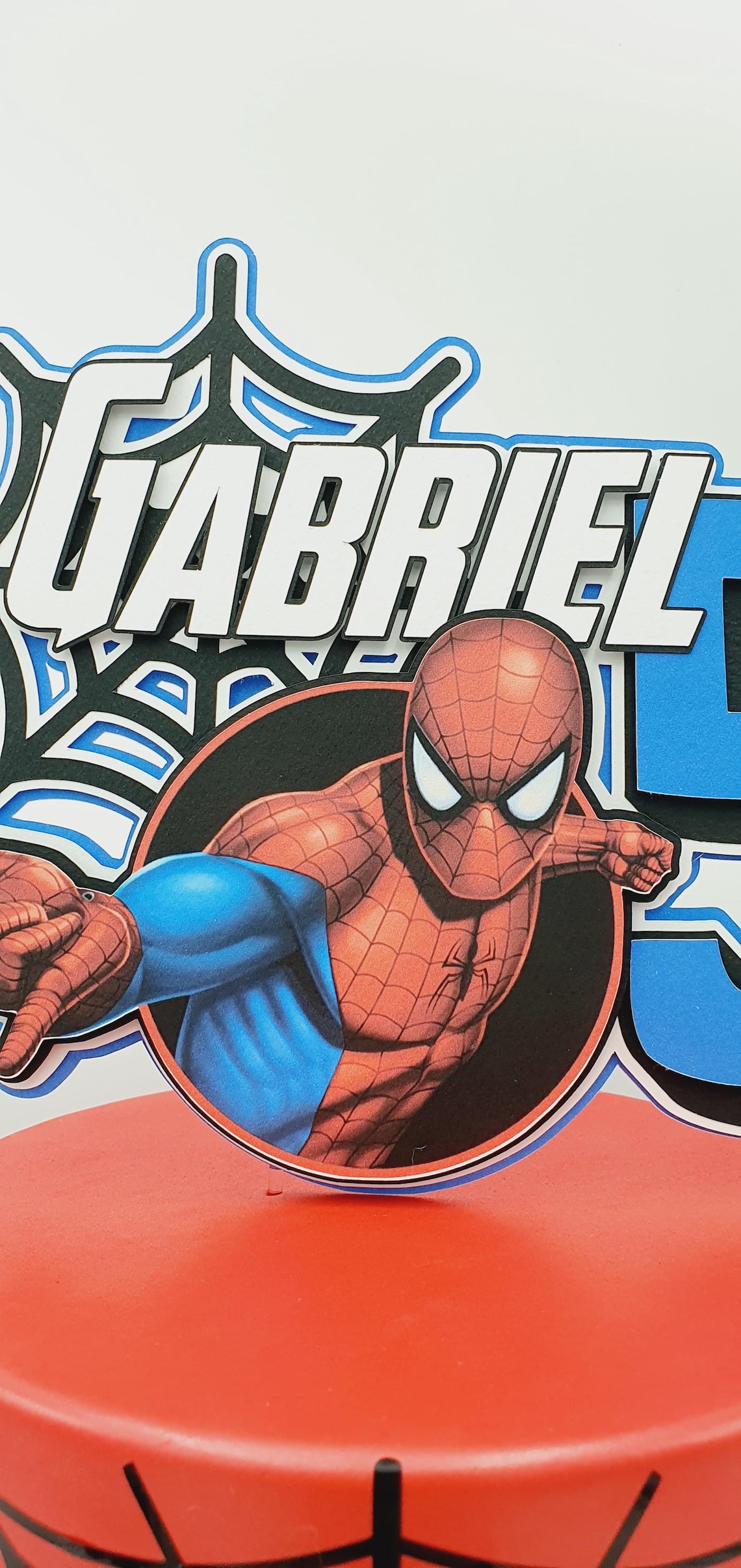 Spiderman/spiderman Fake Scenographic Cake for Birthday in Eva Rubber ...