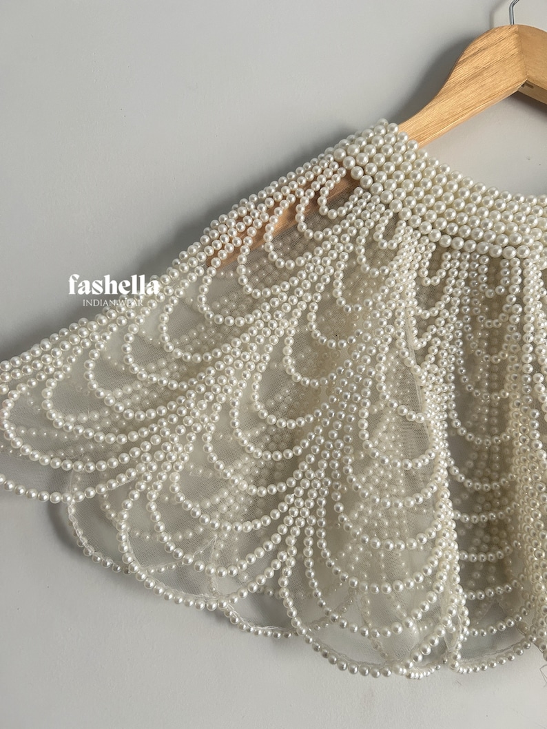 Ivory Pearl Statement Cape - Shoulder Neckpiece Accessory, Pearl Top ...