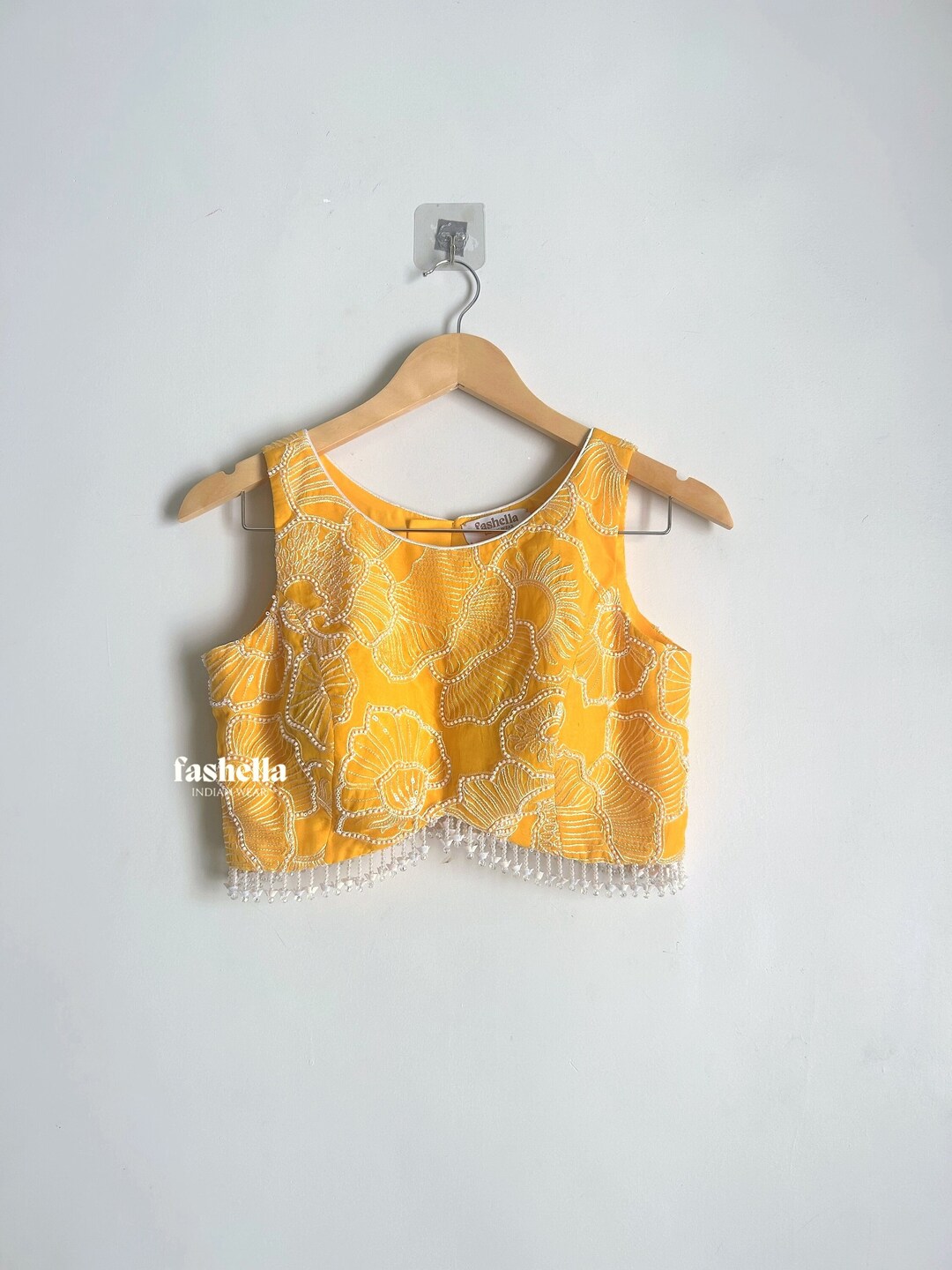 Buy Yellow White Blouse/ Yellow Saree Blouse/ Yellow Lehenga Blouse ...