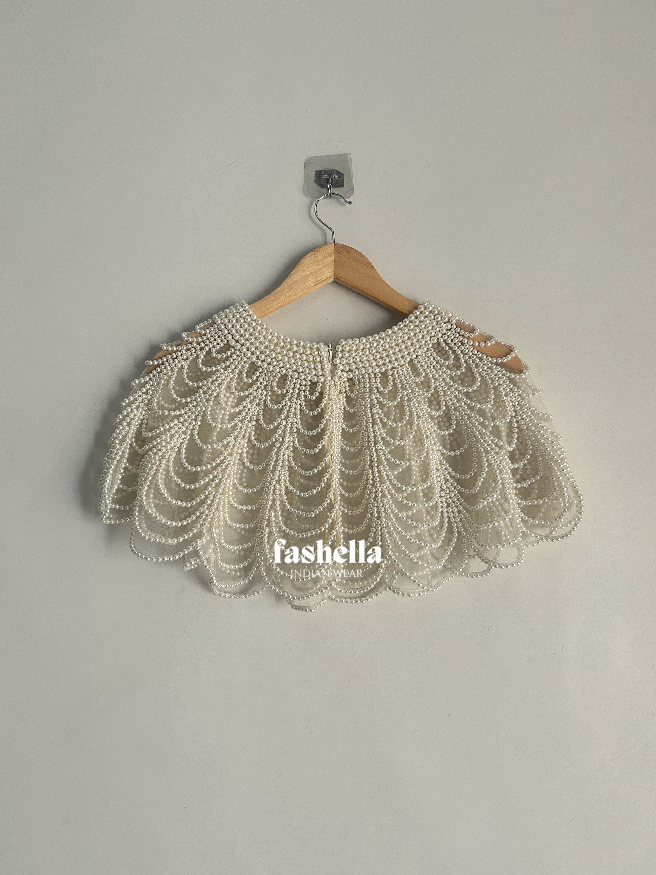 Ivory Pearl Cape/ Statement Neckpiece/ Shoulder Cape/ Pearl Accessory ...