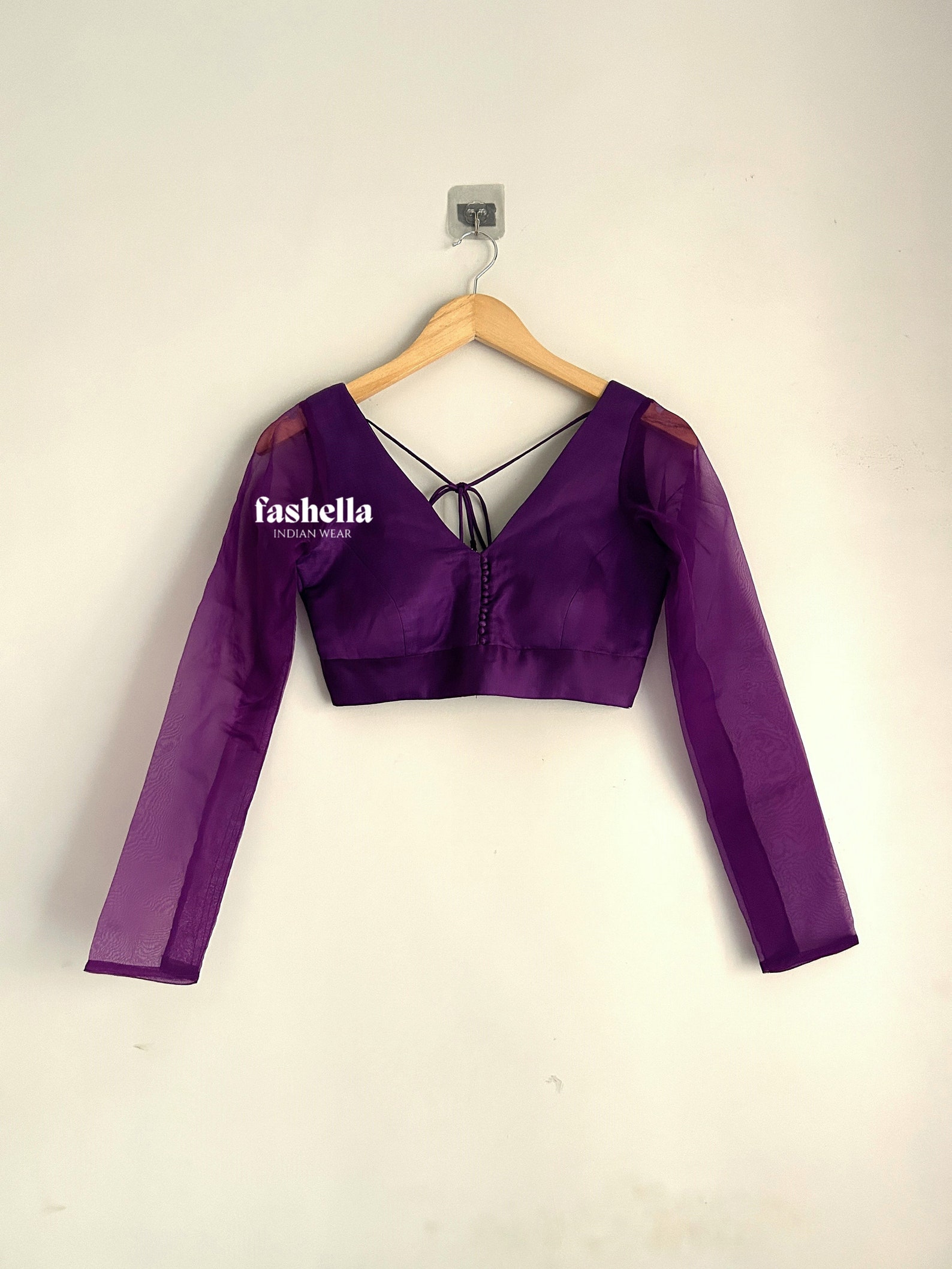 Purple Blouse/ Full Sleeves Blouse/ Purple Saree Blouse/ Sari Blouse ...