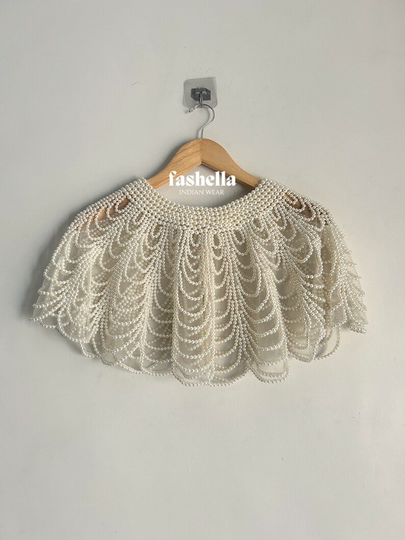 Ivory Pearl Statement Cape - Shoulder Neckpiece Accessory, Pearl Top ...