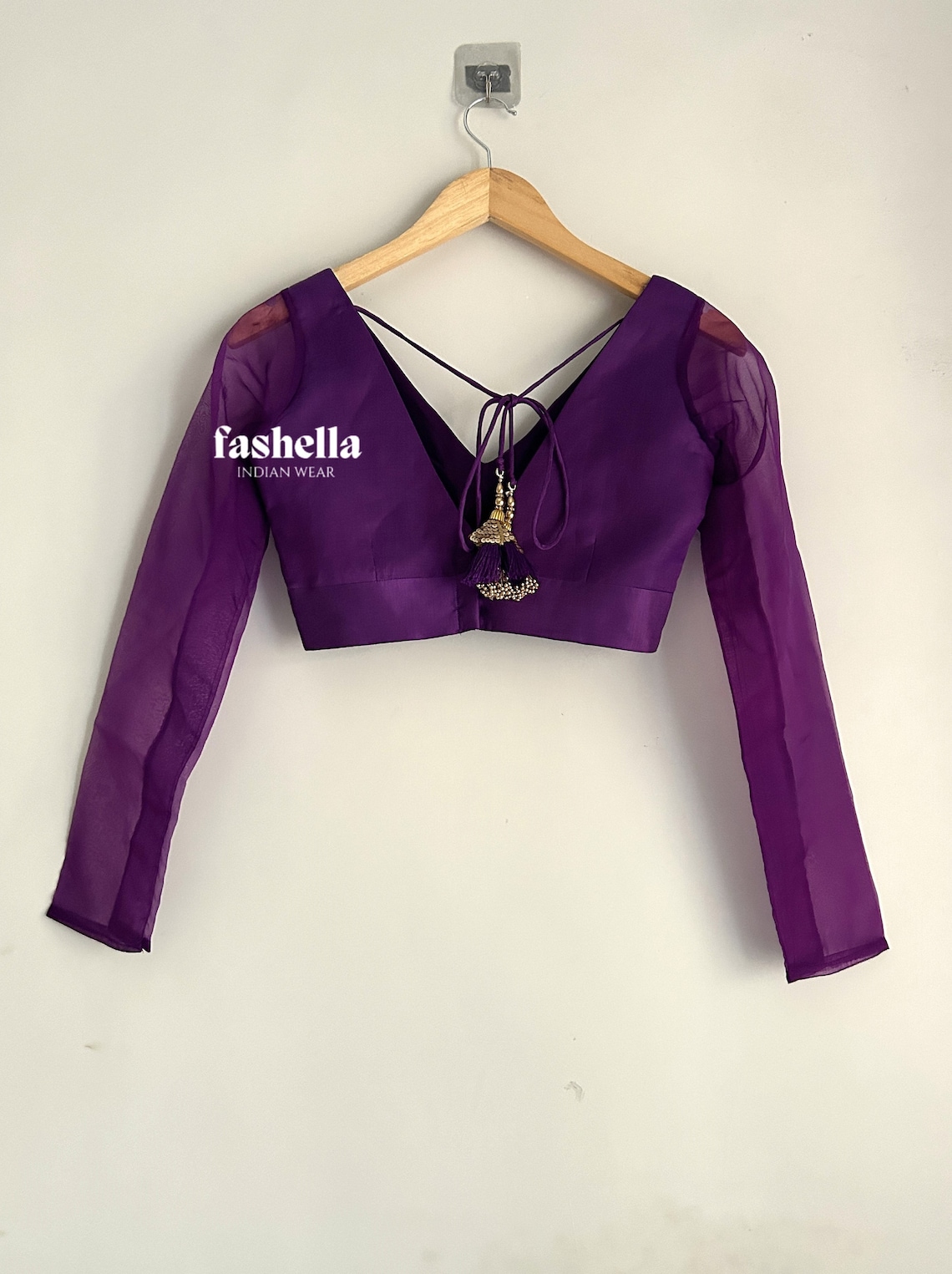 Purple Blouse/ Full Sleeves Blouse/ Purple Saree Blouse/ Sari Blouse ...