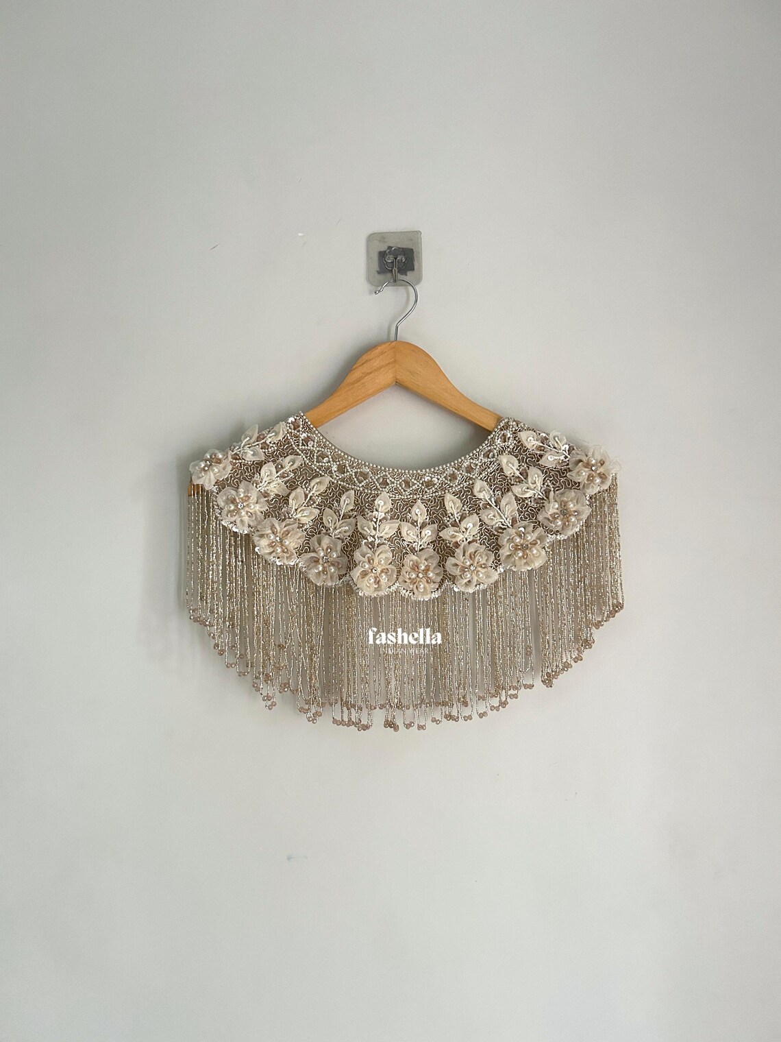 Beaded Beige Shoulder Cape: Indian Fashion Accessory - Etsy