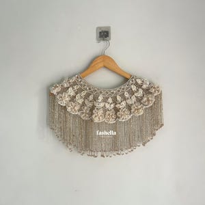 Beaded Beige Shoulder Cape: Indian Fashion Accessory - Etsy