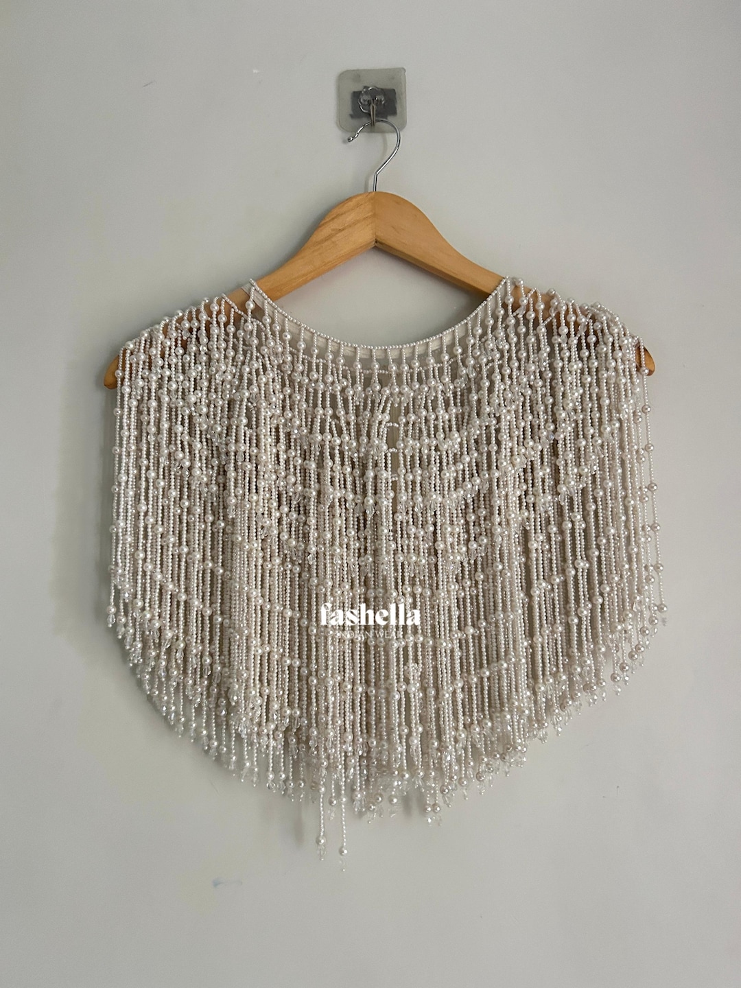 Ivory Pearl Shoulder Cape: Statement Bridal Neckpiece - Etsy