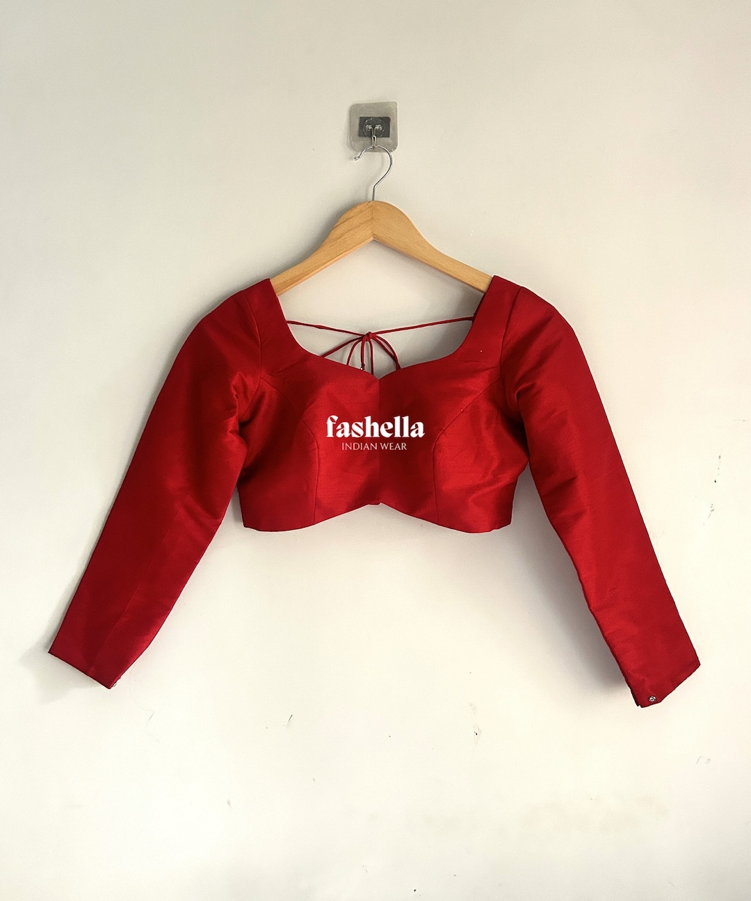 Red Blouse/ Red Lehenga Blouse/ Red Saree Blouse/ Long Sleeve Blouse ...