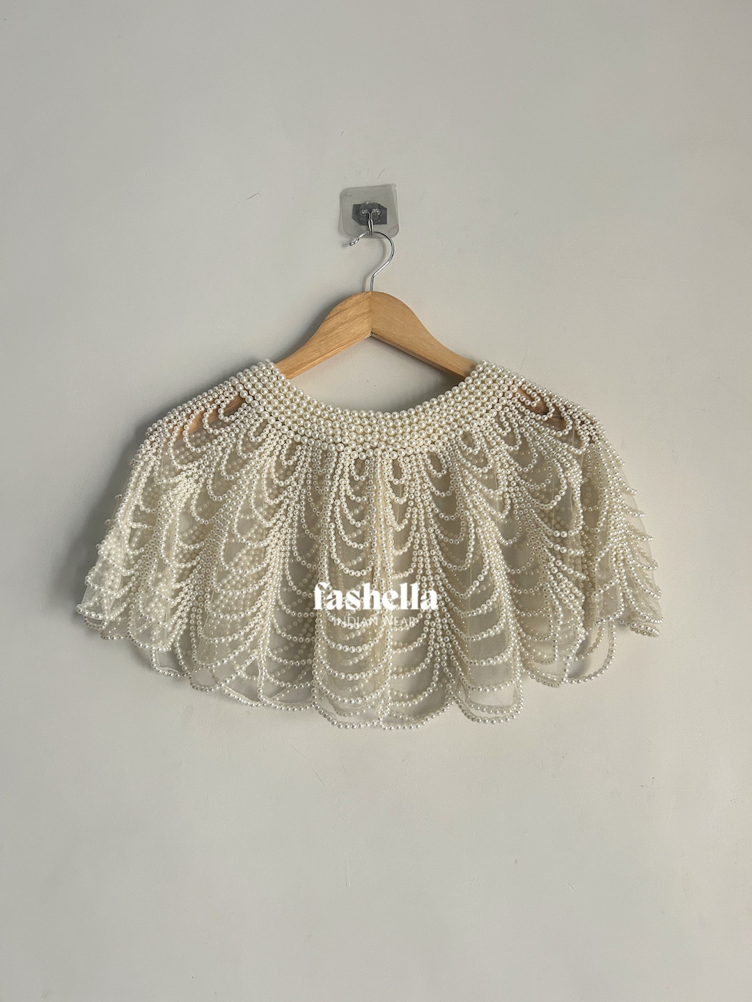 Ivory Pearl Cape/ Statement Neckpiece/ Shoulder Cape/ Pearl Accessory ...