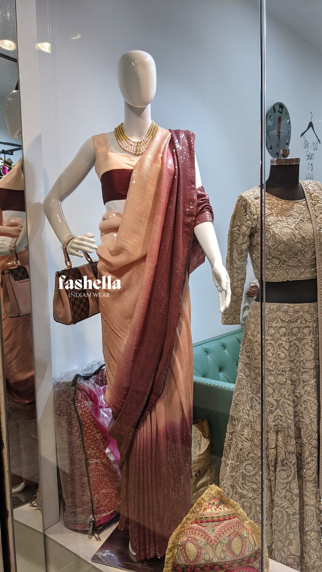 Sequin Ombre Saree/ Sequin Saree/ Cocktail Sari/ Shaded Saree/ Saree ...