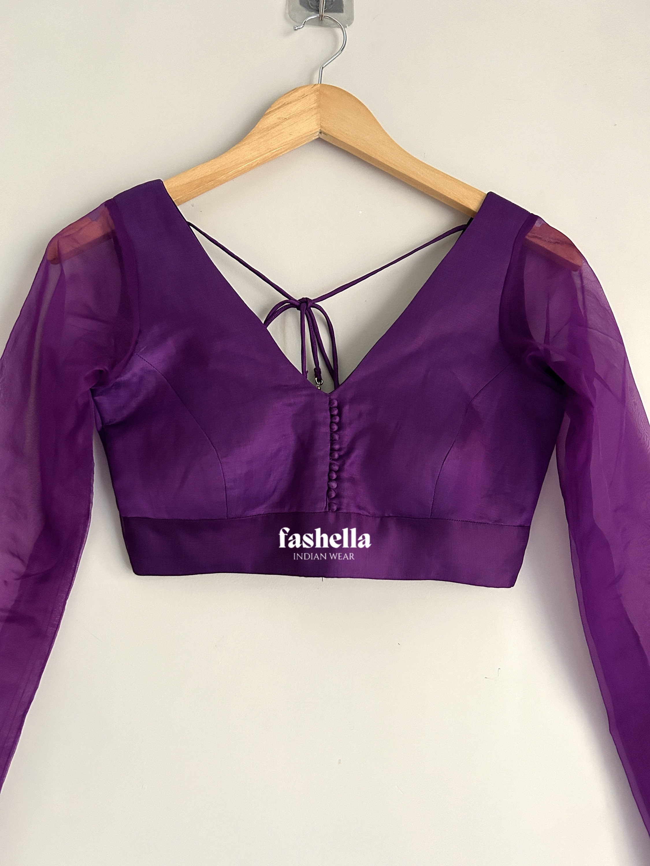 Purple Blouse/ Full Sleeves Blouse/ Purple Saree Blouse/ Sari Blouse ...