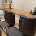 Live Edge Slab Barrel Bar - Etsy