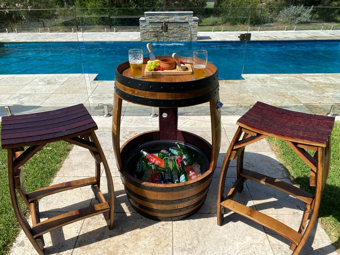 Wine Barrel Bar Stool - Etsy