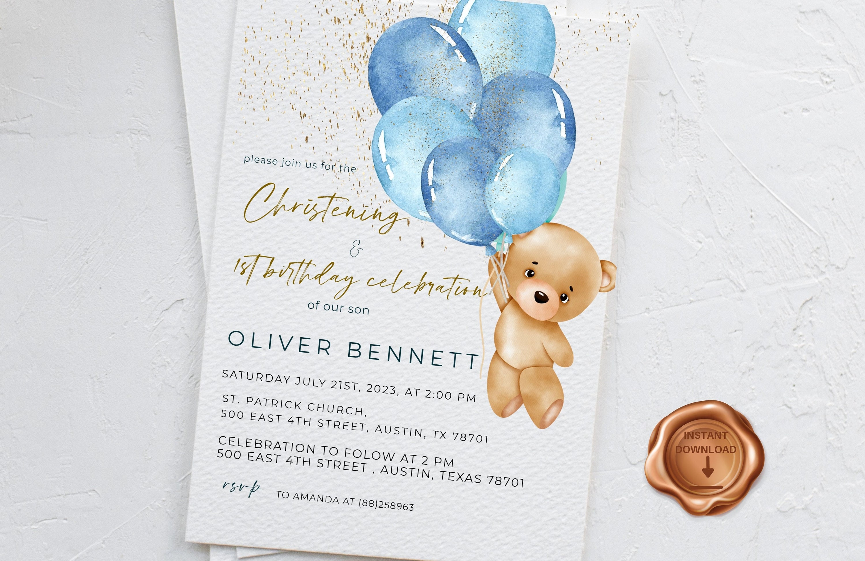 Invitation Christening Balloons - Etsy