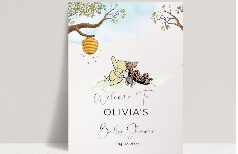 Winnie the Pooh Baby Shower Welcome Sign. Winnie the Pooh Sign ...