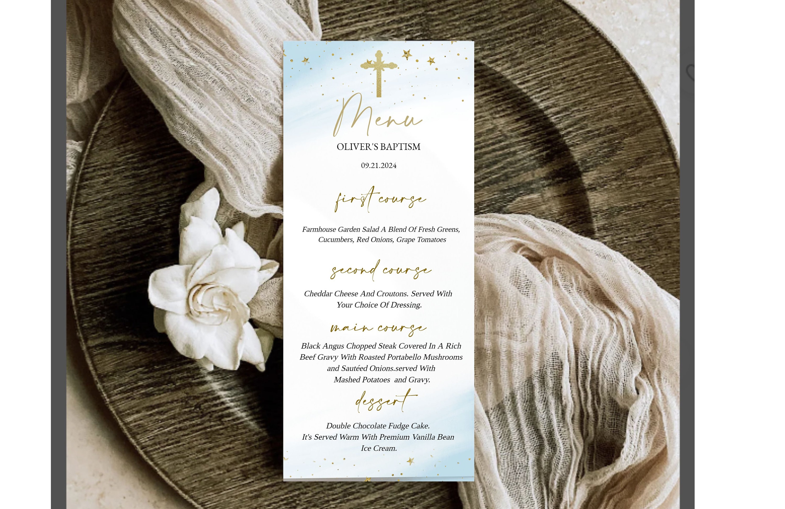 Baptism Menu Template, Printable Christening Table Menu, Editable Menu ...