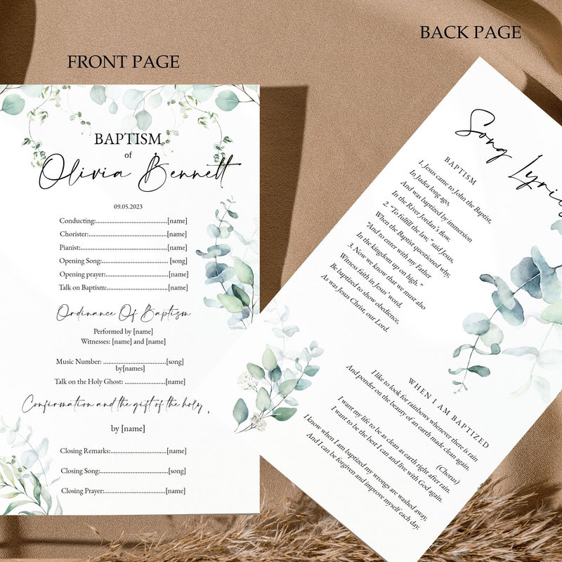 Lds Baptism Program - Etsy