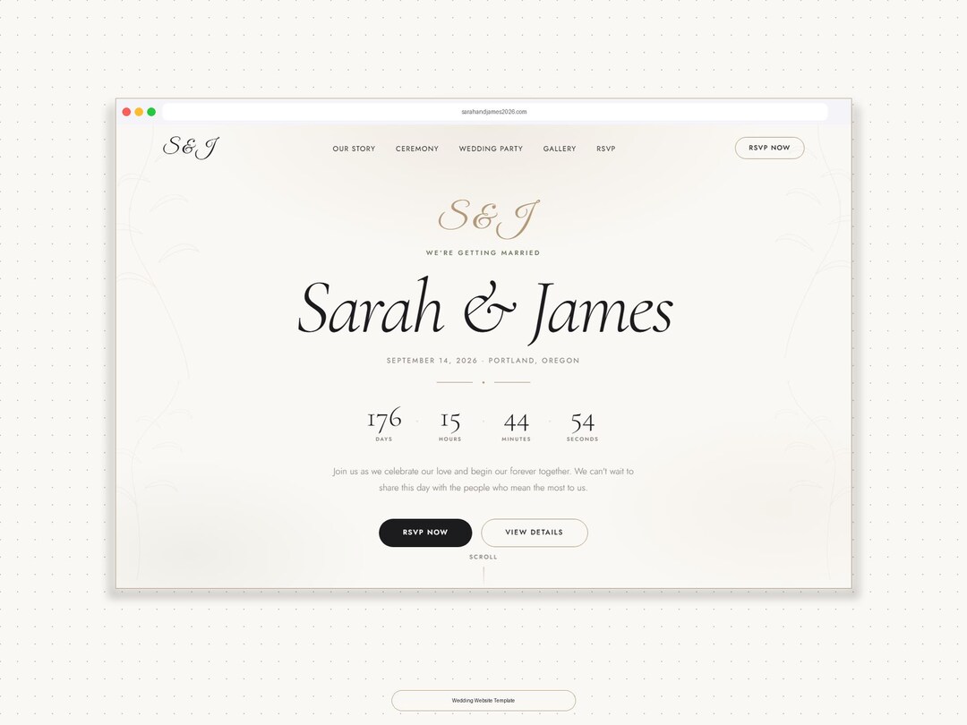 Editable Wedding Website Template, HTML, Admin Panel, RSVP Countdown ...