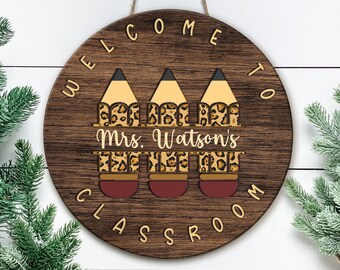 Teacher Welcome Pencil Sign - Etsy