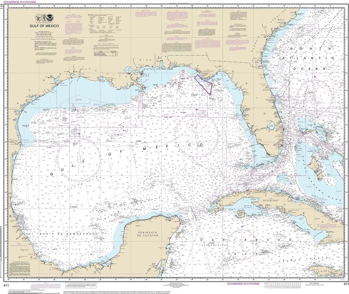 Nautical Chart, Jigsaw Puzzle, Gulf of Mexico - Etsy
