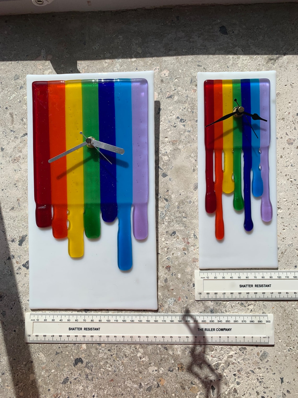 Large Rainbow Drip Clock - Etsy