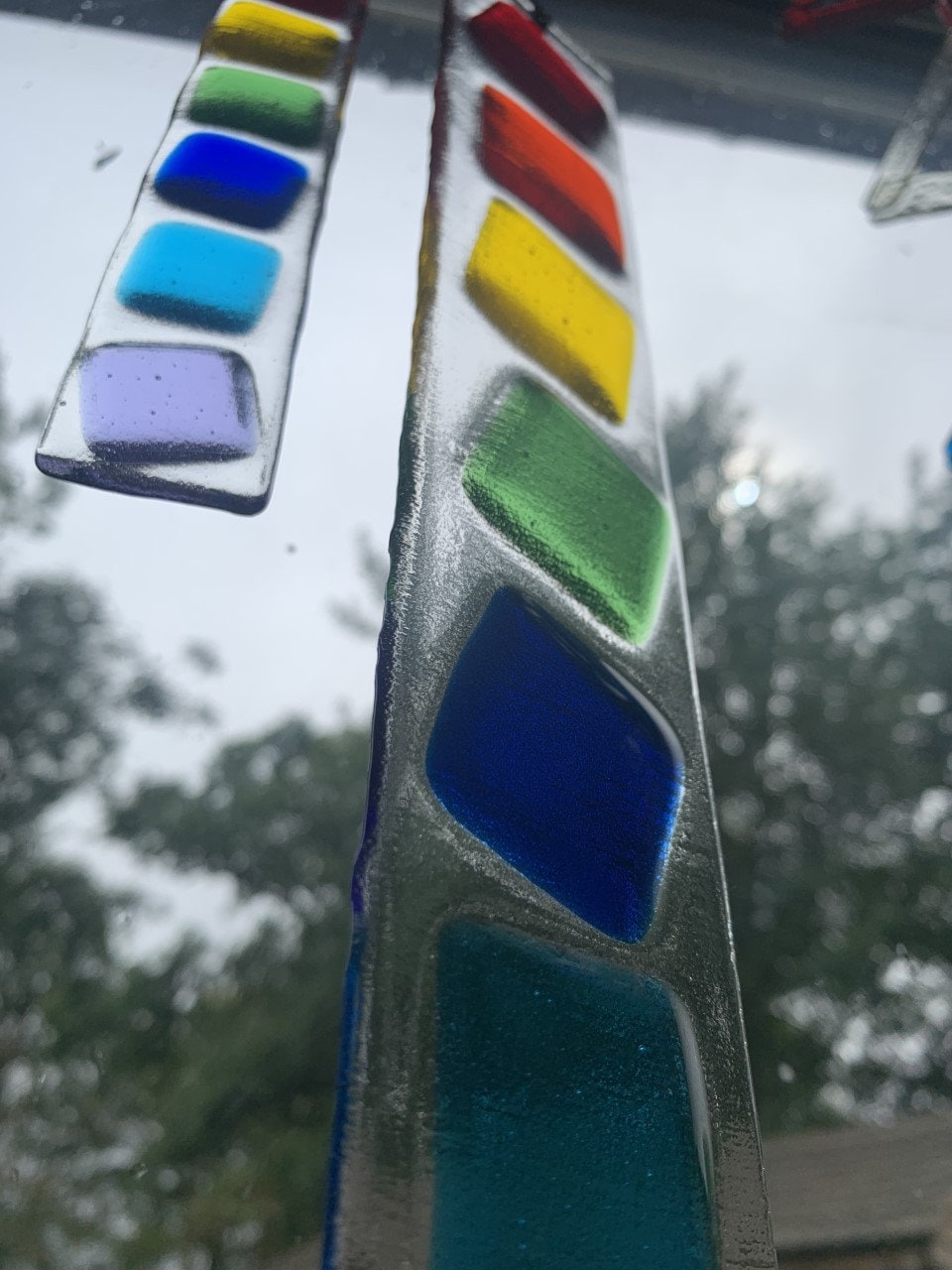 Fused Glass Rainbow Suncatcher (wish Stick) - Etsy