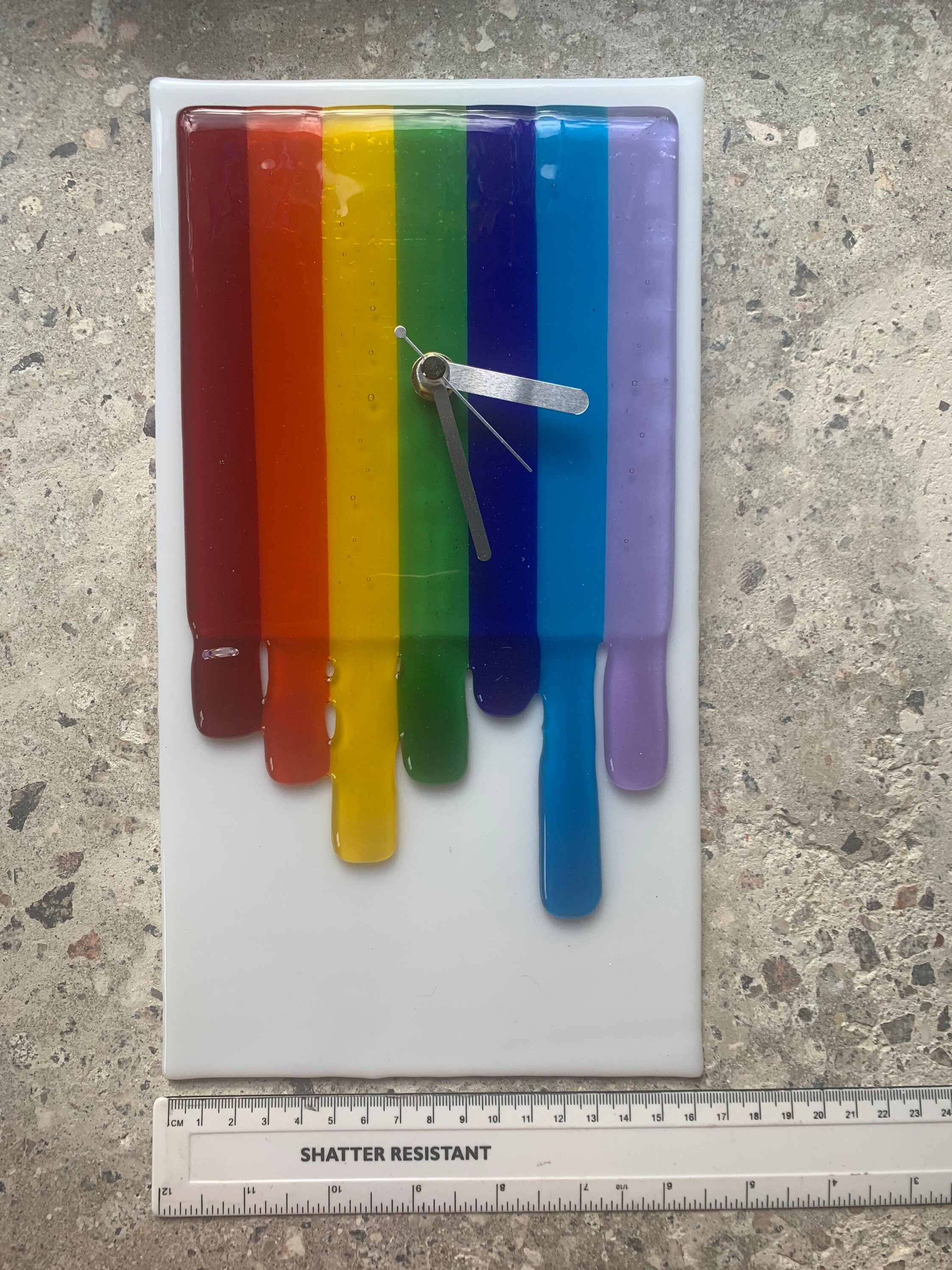 Large Rainbow Drip Clock - Etsy