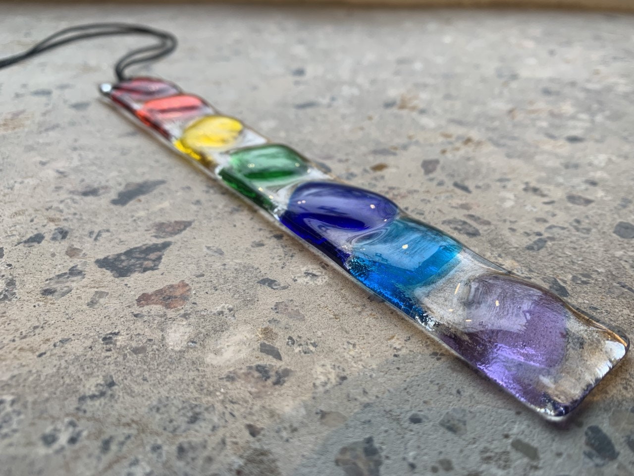 Fused Glass Rainbow Suncatcher (wish Stick) - Etsy