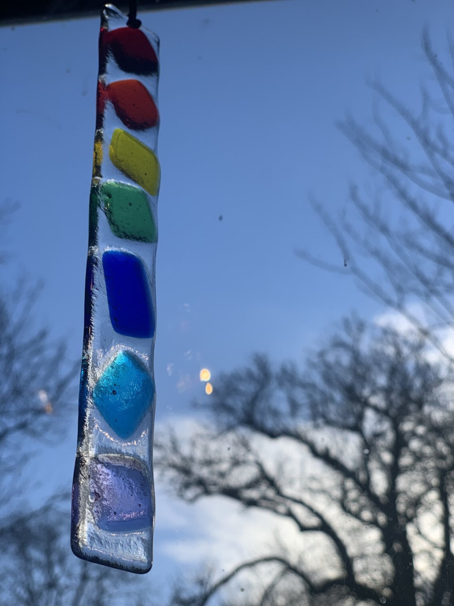 Fused Glass Rainbow Suncatcher (wish Stick) - Etsy