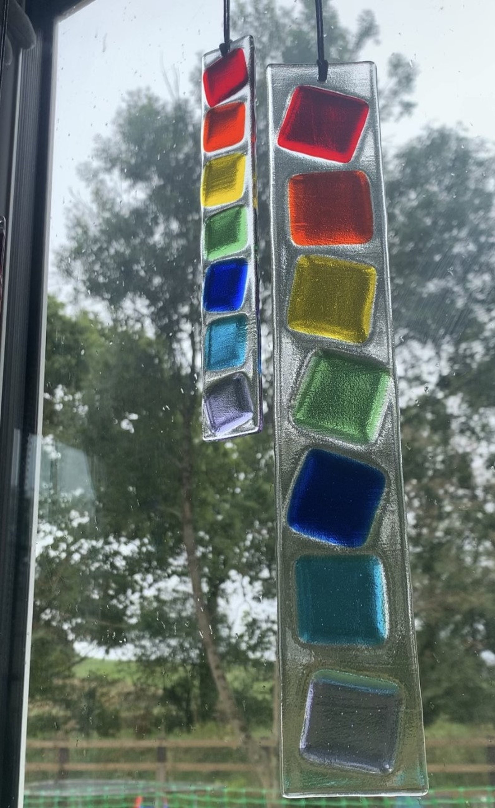Fused Glass Rainbow Suncatcher (wish Stick) - Etsy