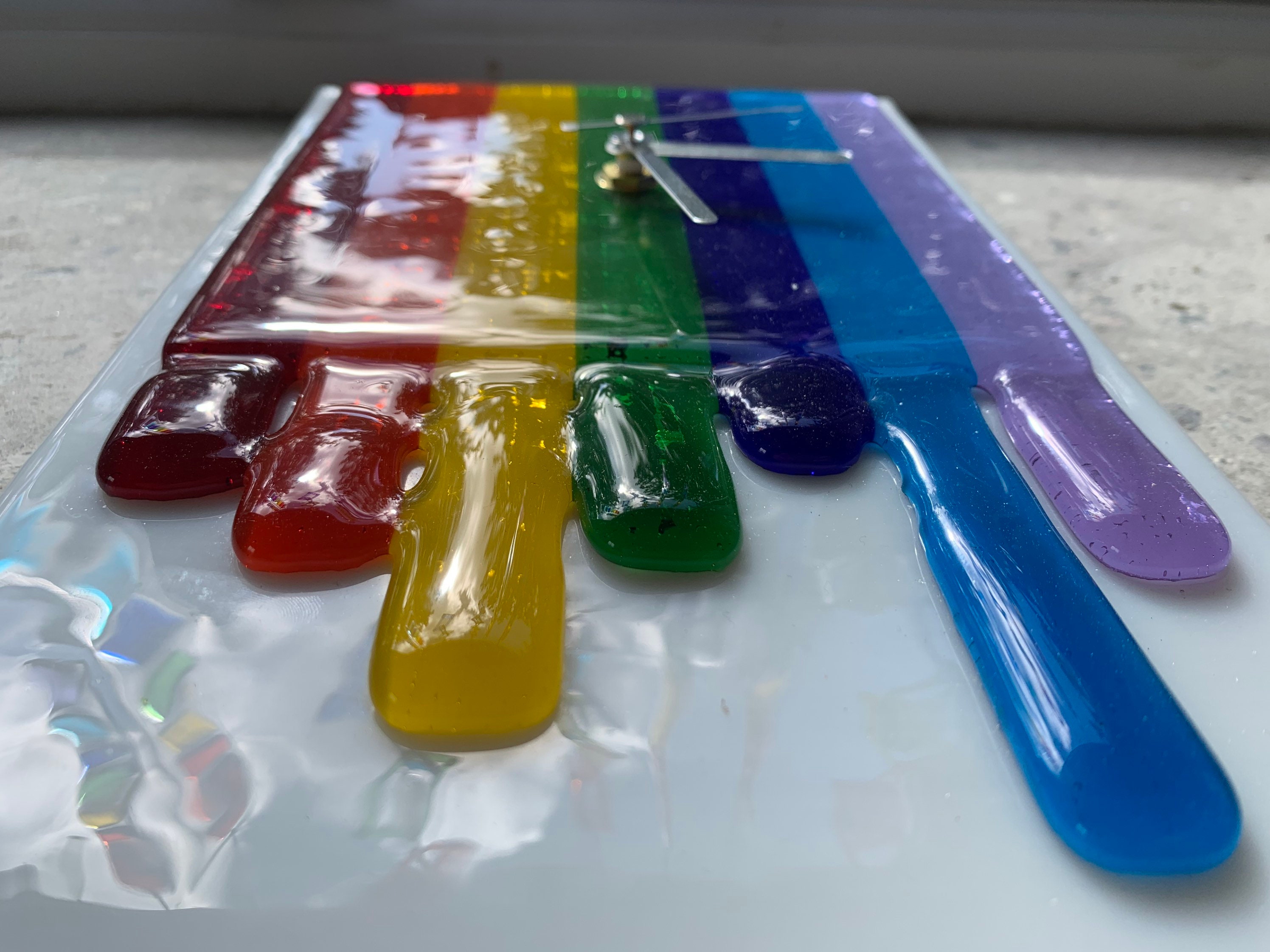 Large Rainbow Drip Clock - Etsy