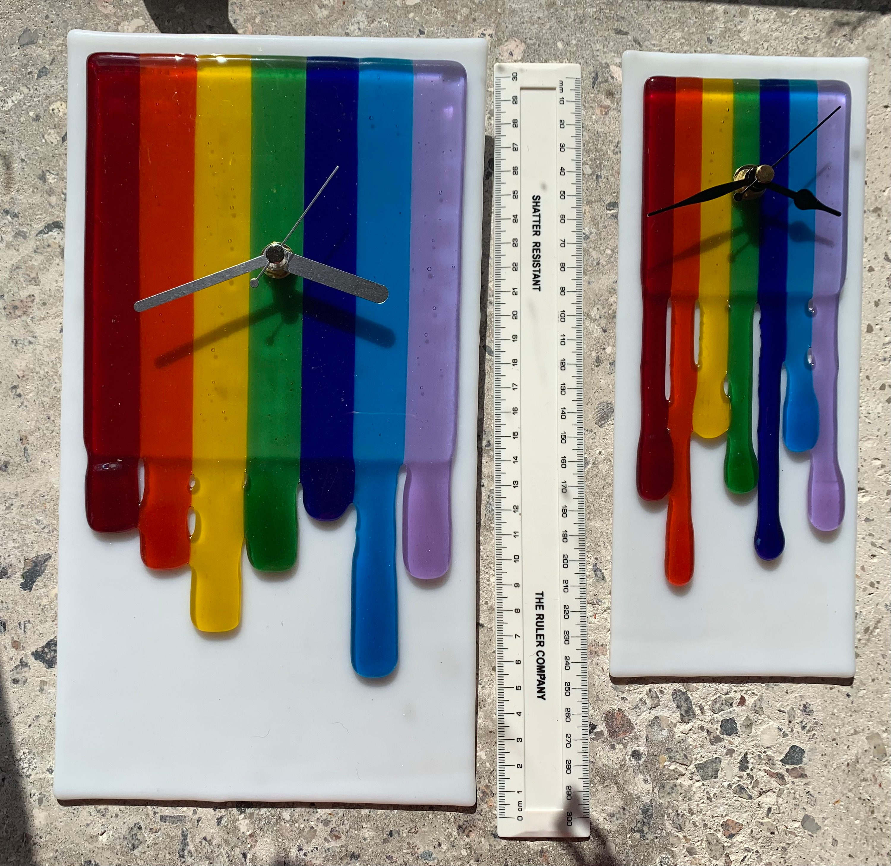 Large Rainbow Drip Clock - Etsy