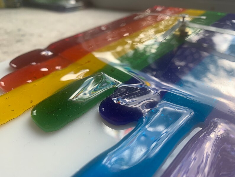 Large Rainbow Drip Clock - Etsy