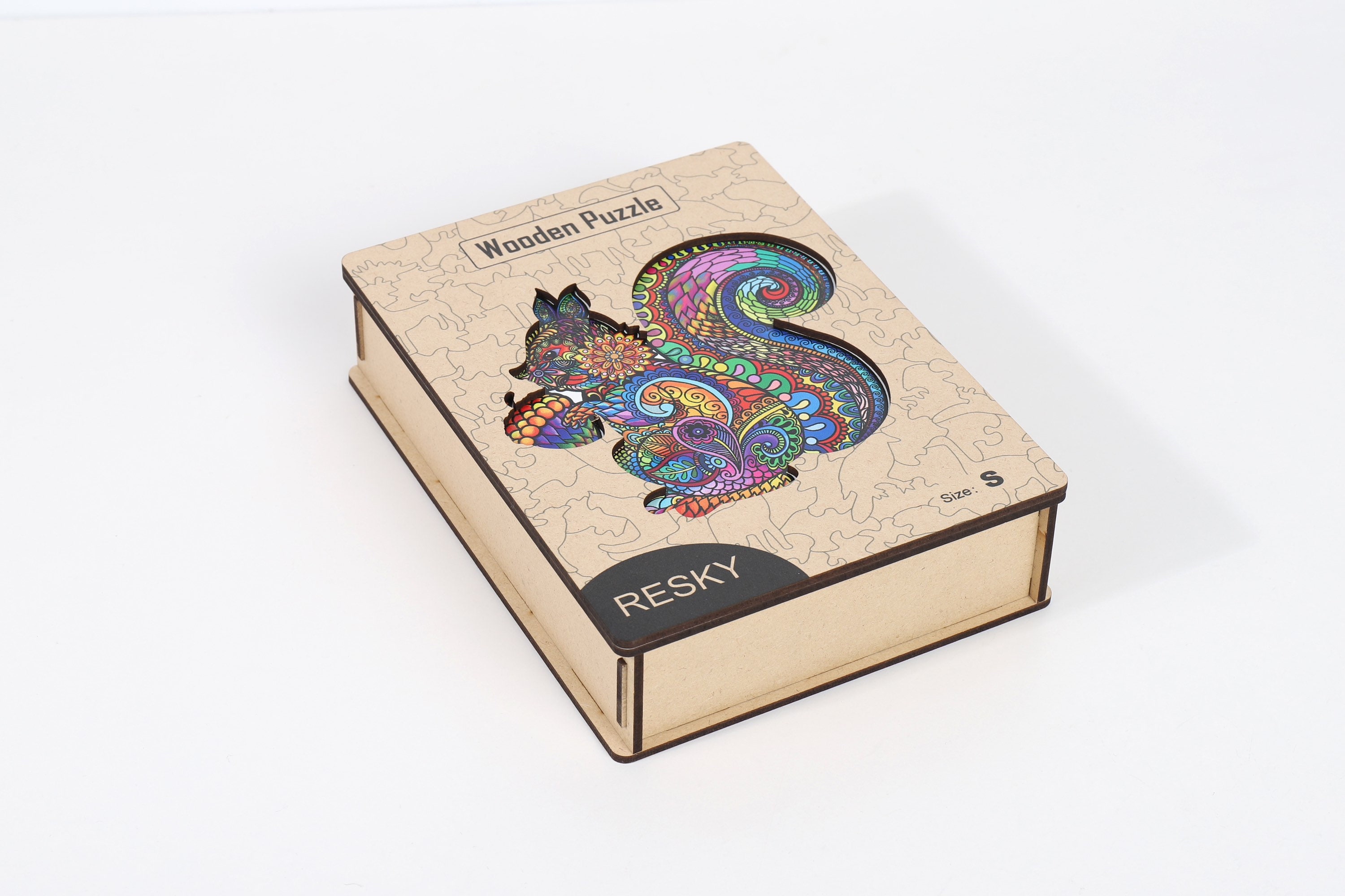 Wood Jigsaw Puzzle - the Happy Squirrel 88 Pcs - Medium Difficulty - Etsy