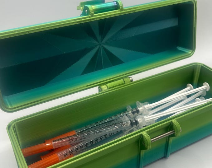 Vintage Metal Syringe Box Original Records, Antique Injection Box ...