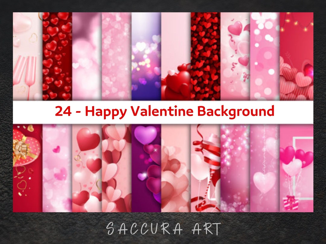 Valentines Day Digital Background, Pink Heart Background - Etsy