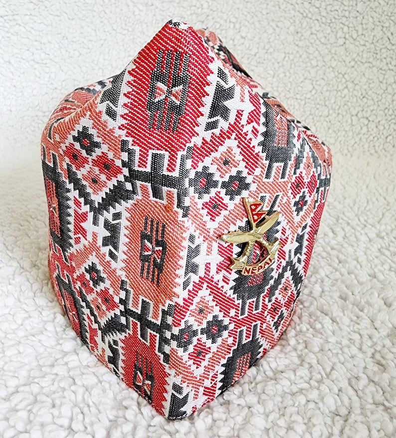 Nepali Dhaka Topi - Palpali Dhaka Topi With Signature Pin Nepal and ...