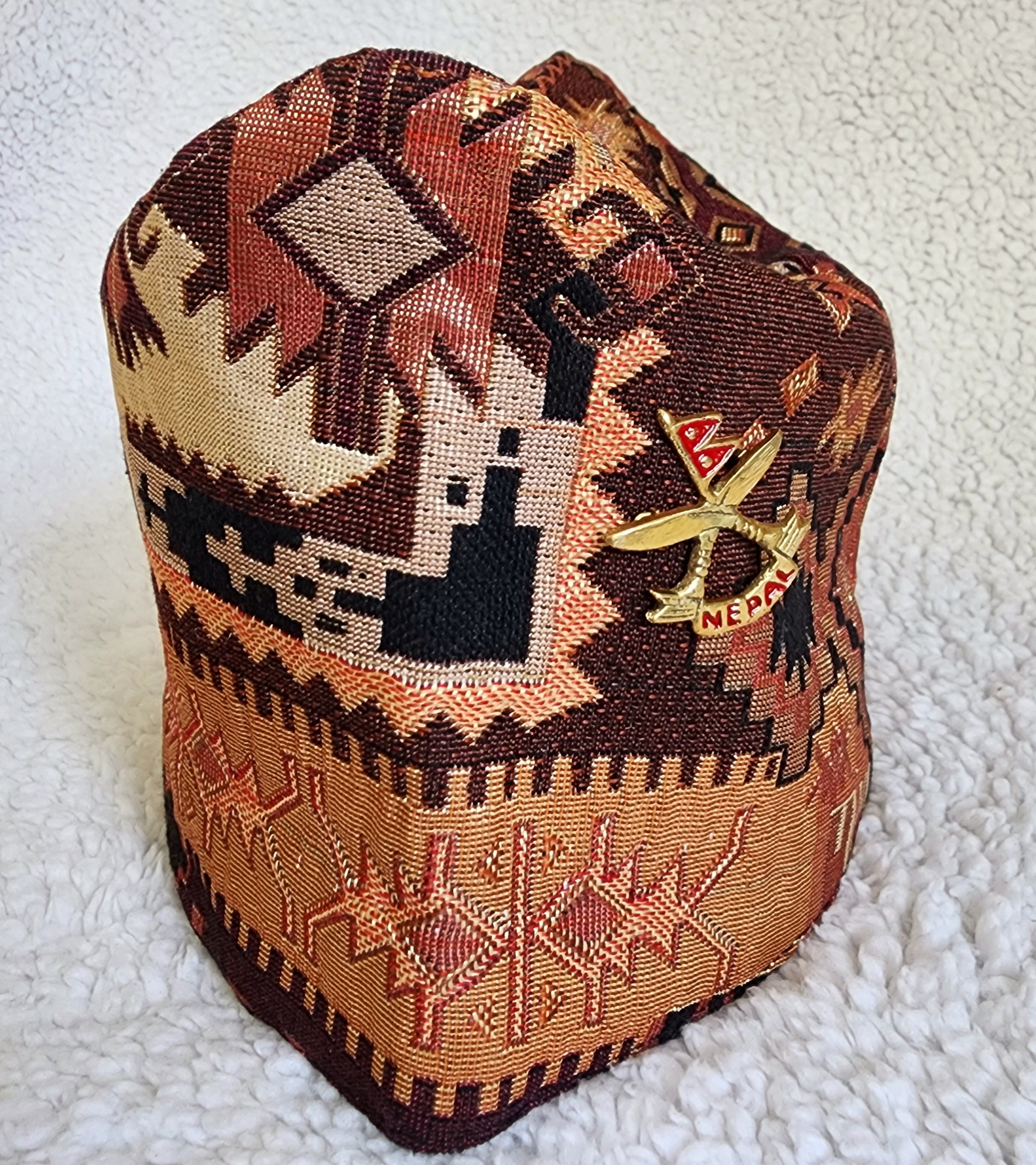 Nepali Dhaka Topi - Palpali Dhaka Topi With Signature Pin Nepal and ...
