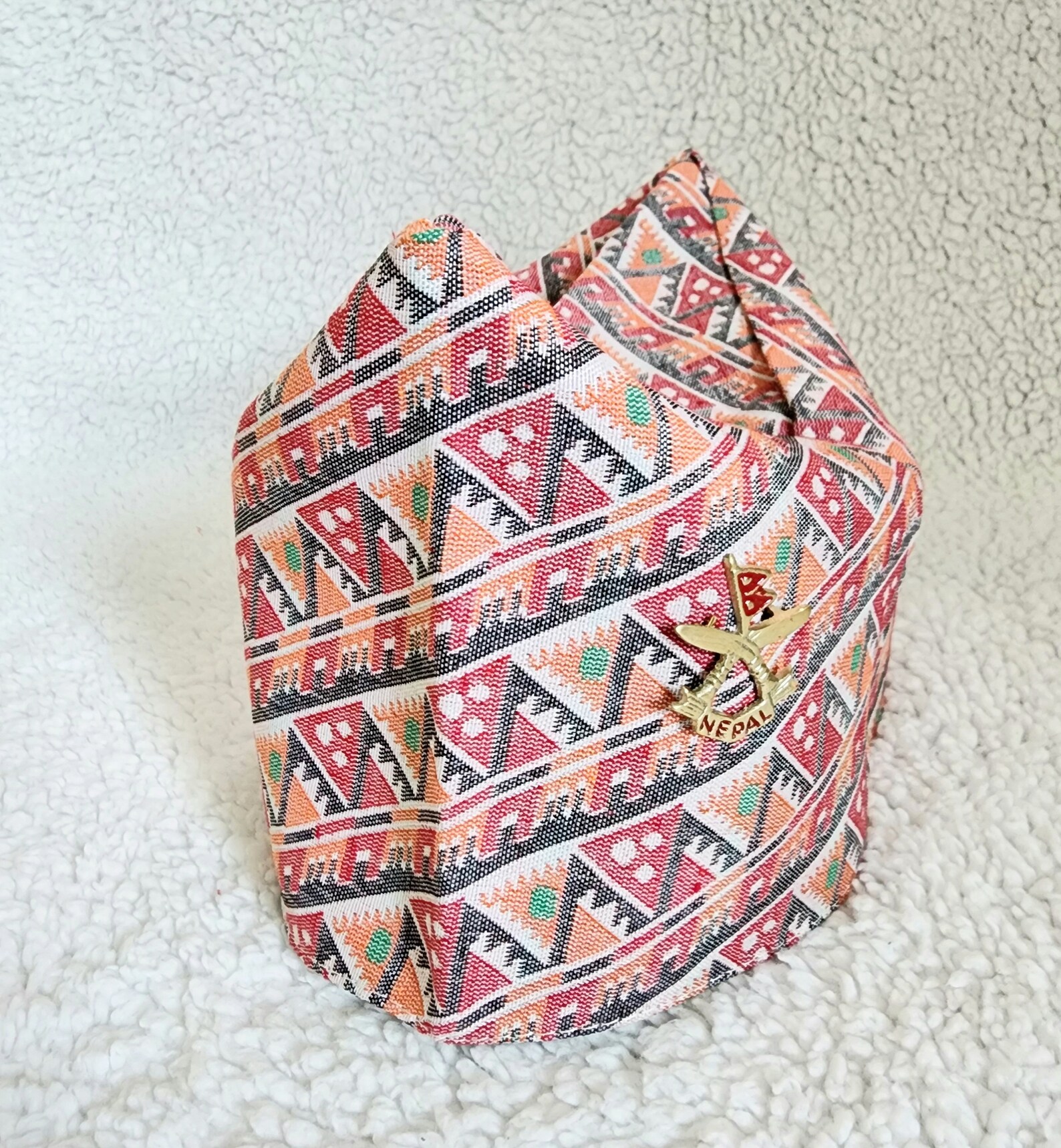 Nepali Dhaka Topi – Palpali Hat With Pin Nepal - Etsy