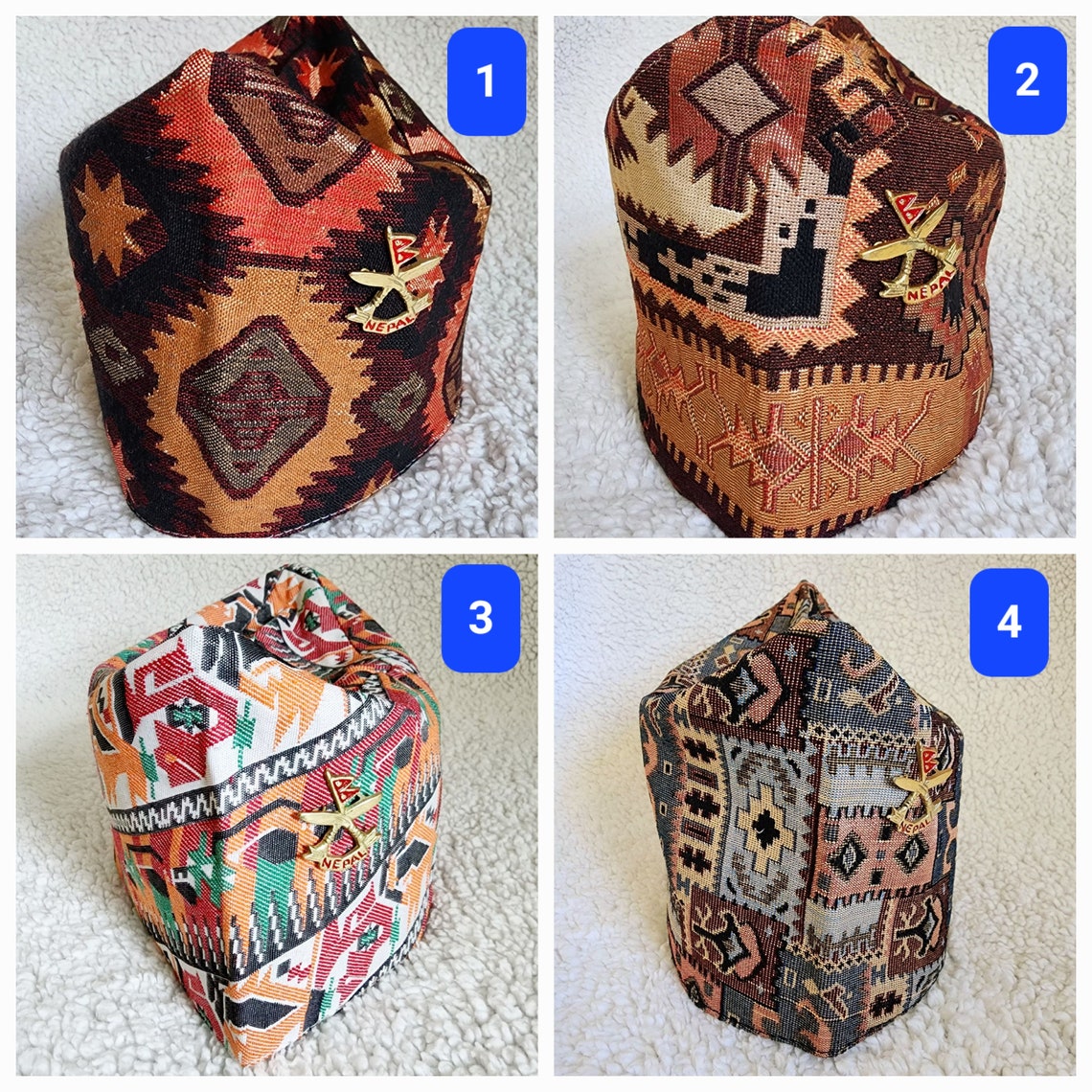 Nepali Dhaka Topi - Palpali Dhaka Topi With Signature Pin Nepal and ...