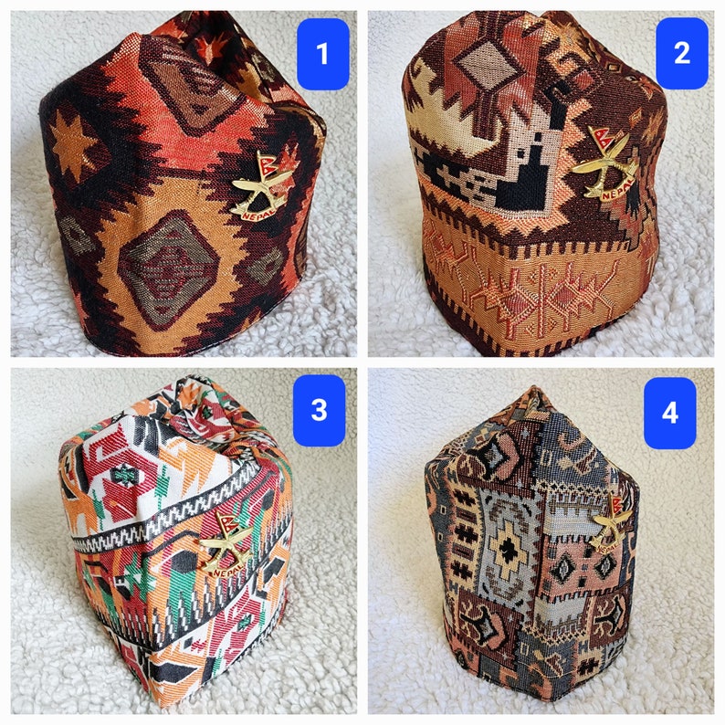 Nepali Dhaka Topi - Palpali Dhaka Topi With Signature Pin Nepal and ...