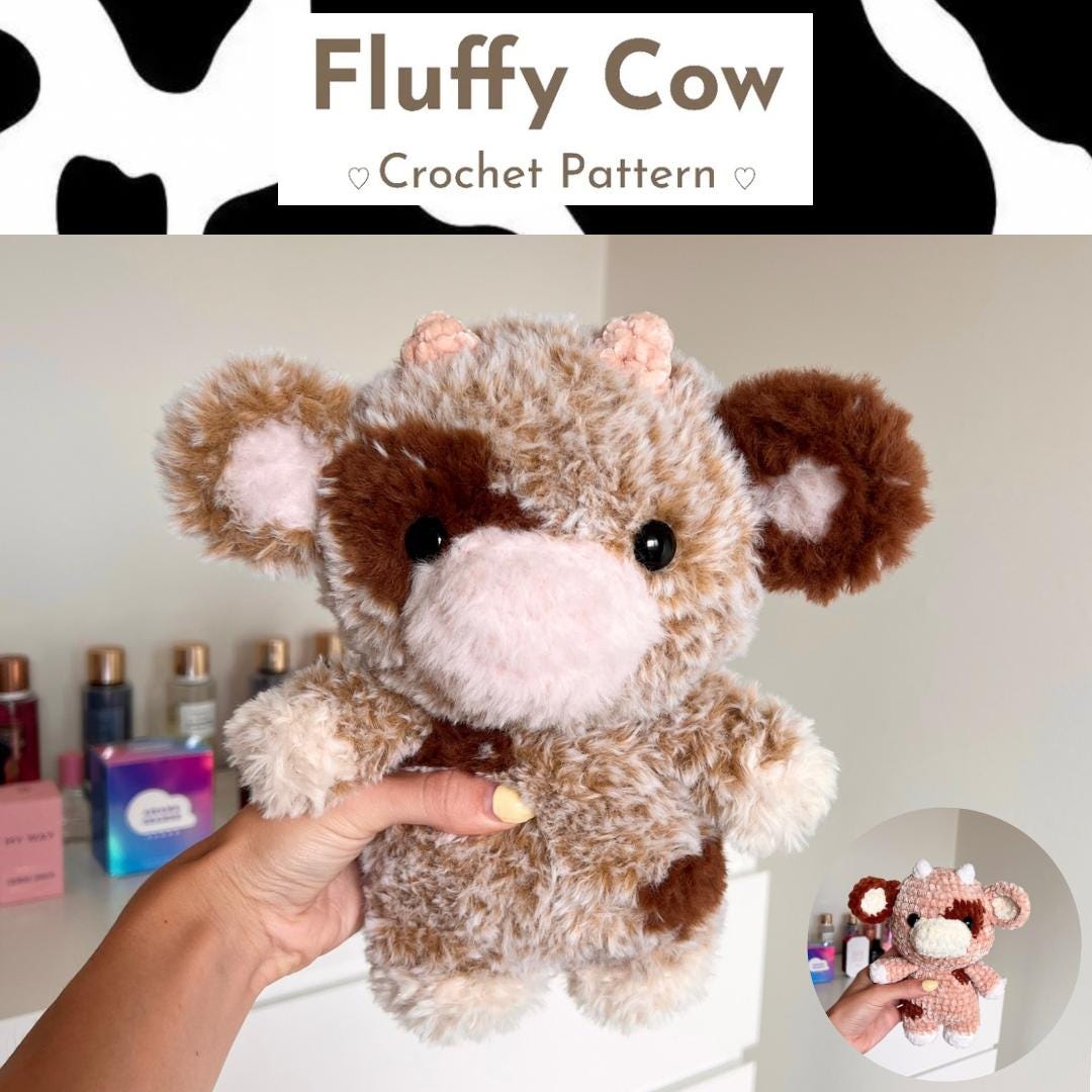Crochet Pattern - Fluffy Cow - Etsy