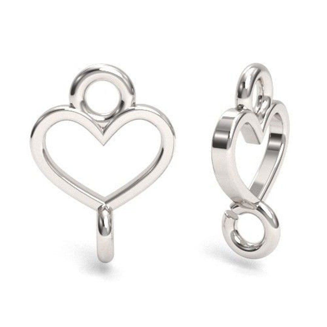 Small, Decorative Connector Heart, Silver 925 1526 - Etsy