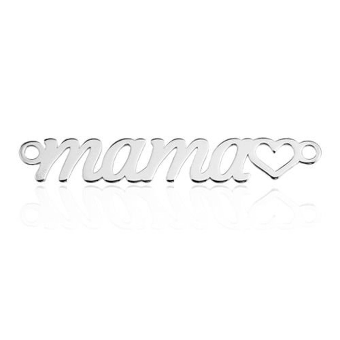 Connector Mama and Heart Silver 925 - Etsy