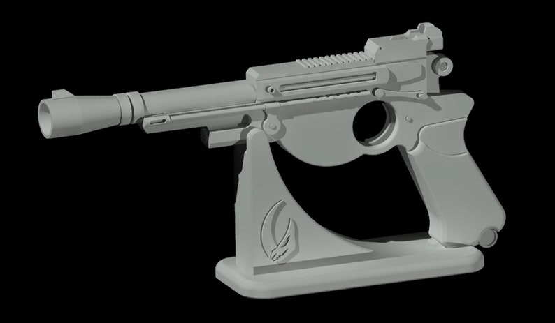 STL Files for 3D Printing IB-94 Mandalorian Blaster Gun With Stand ...