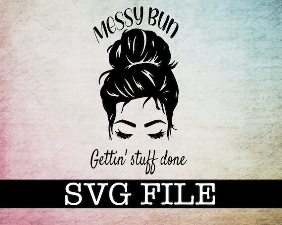 Mom Bun SVG - Etsy