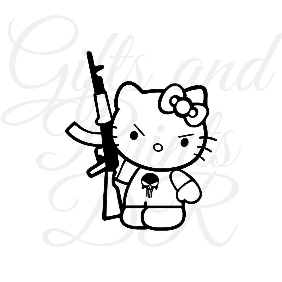 Bad Hello Kitty Decal Bad Hello Kitty Sticker Funny Decal - Etsy