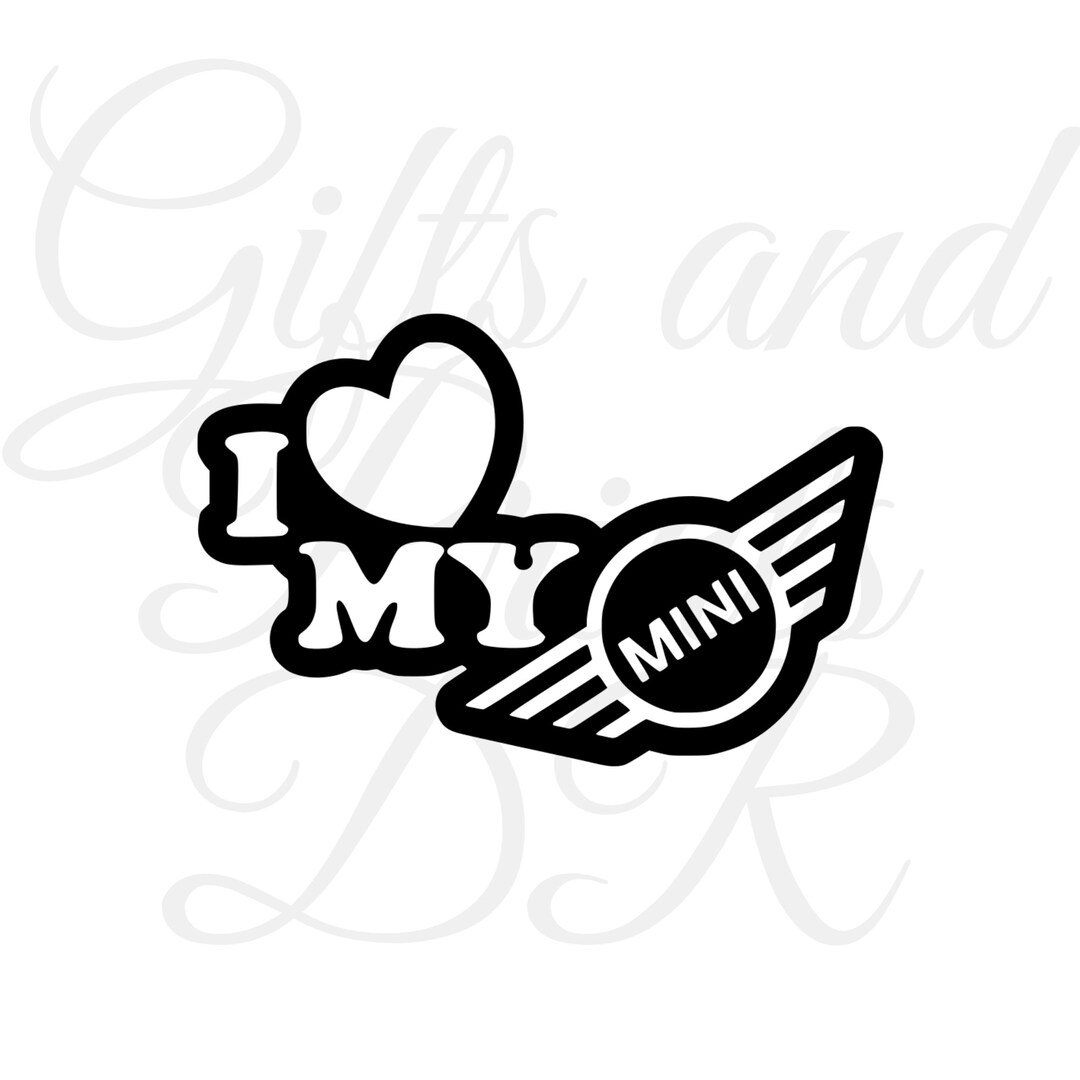 I Love My Mini Cooper Decal Mini Cooper Sticker Mini Etsy