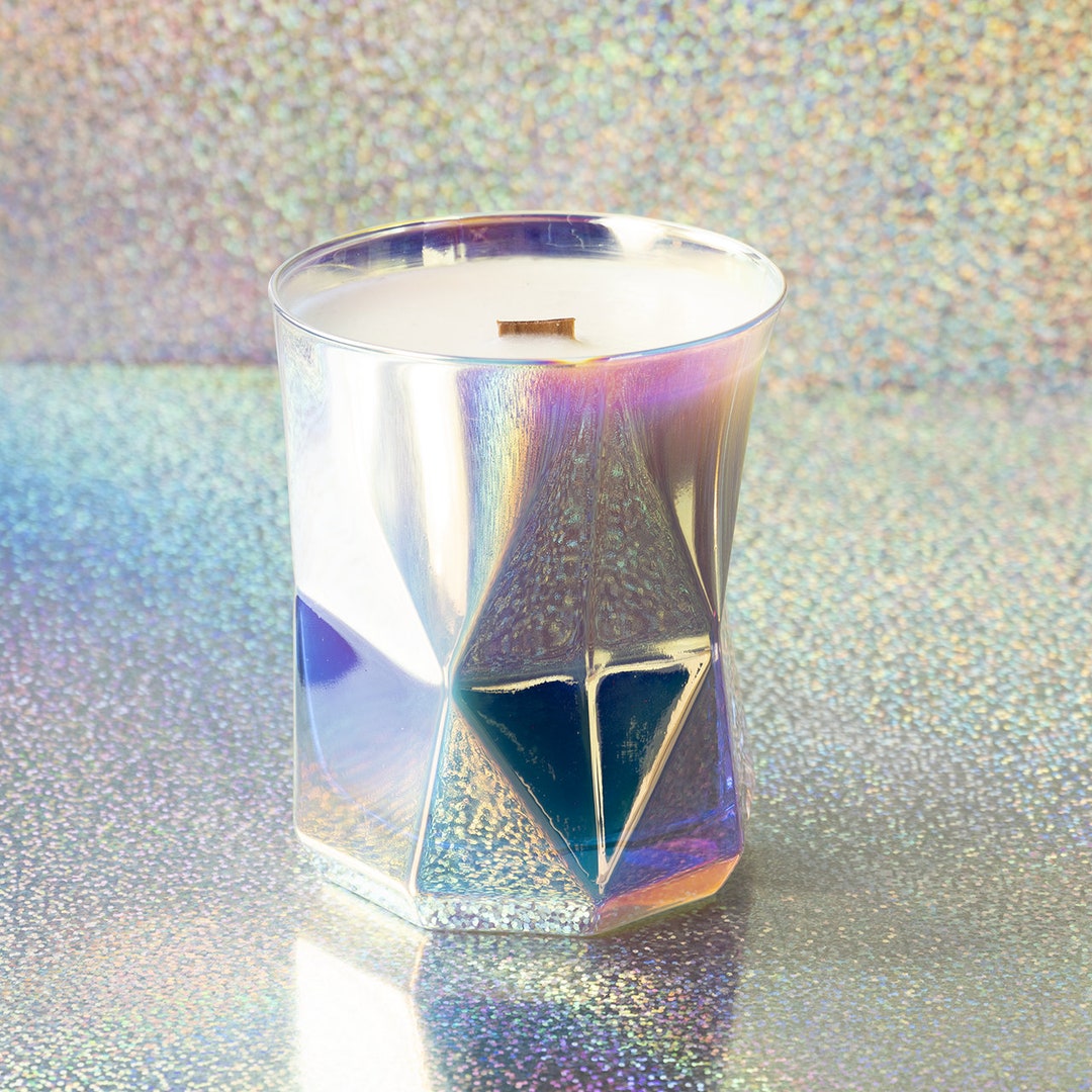 Iridescent Candle - Handmade in London - Rapeseed Wax & Wood Wick - Etsy