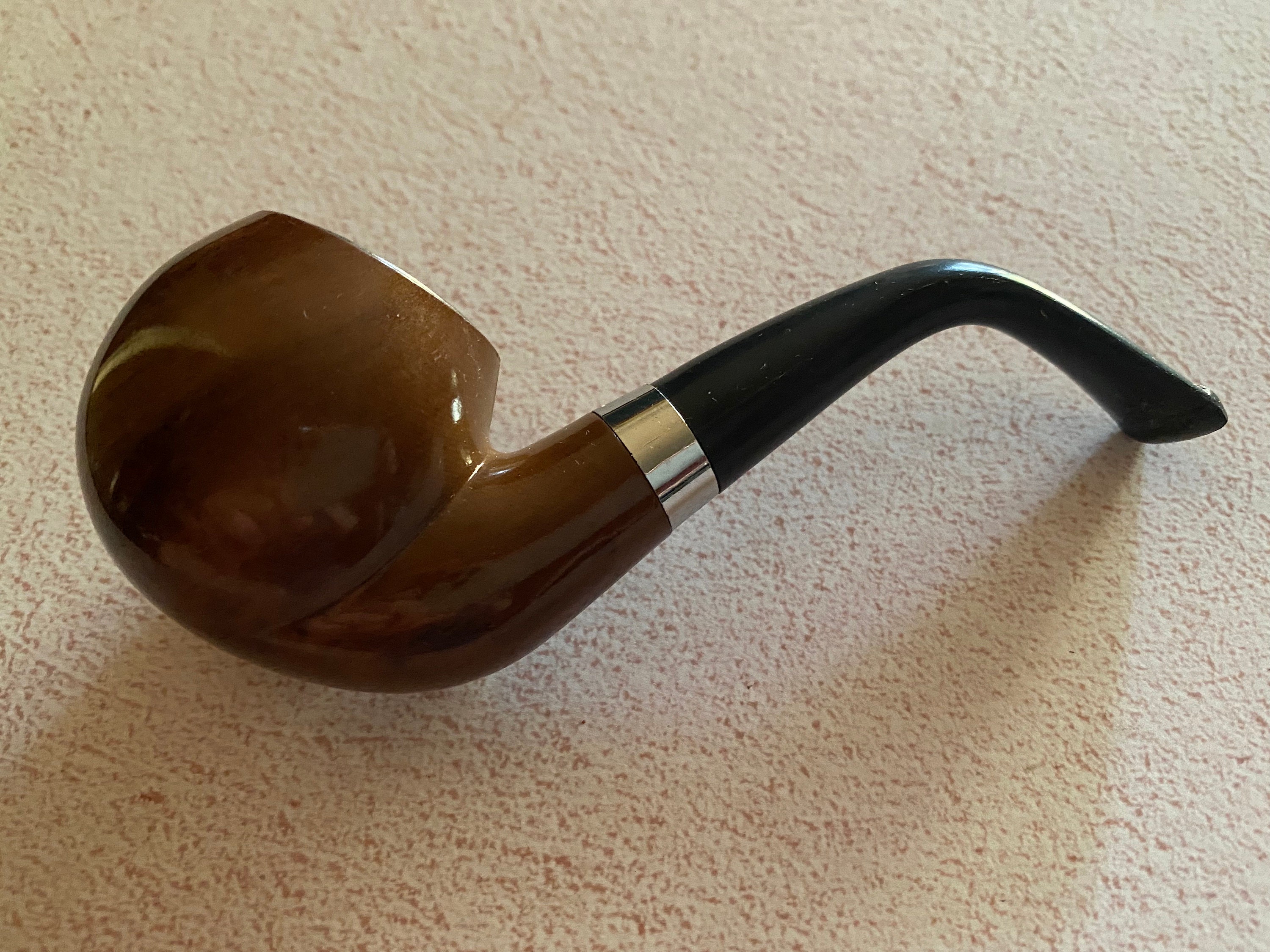 Vintage Tobacco Smoking Bent Pipe Wood With Metal Inner Bowl Pipe in ...