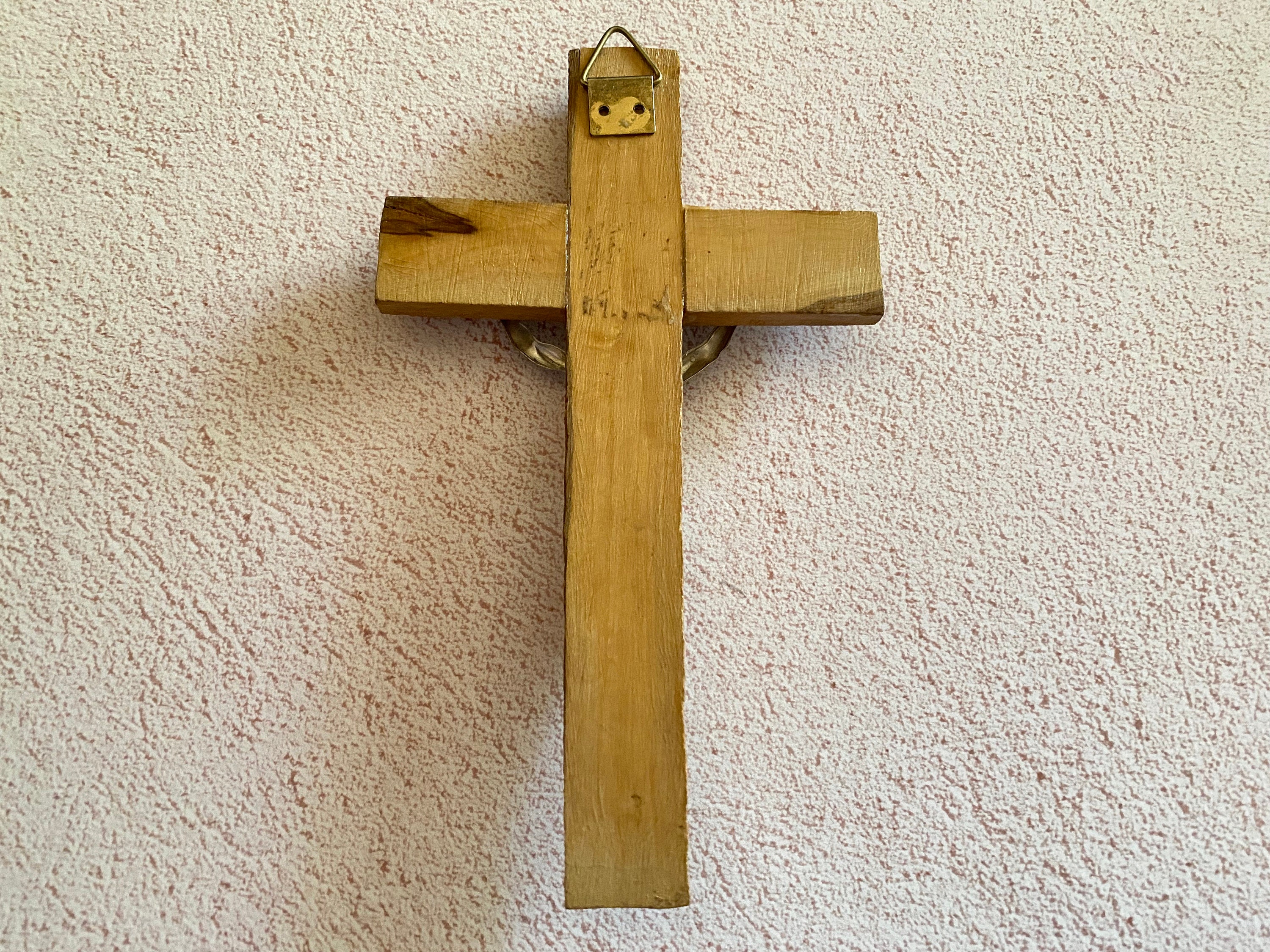 Vintage Small Wooden Cross With Metal Figure of Jesus Catholic Crucifix ...